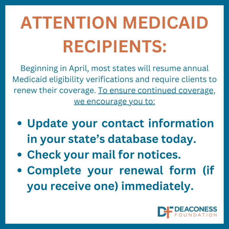 Action Alert | Medicaid Renewal Required Again - Deaconess Foundation