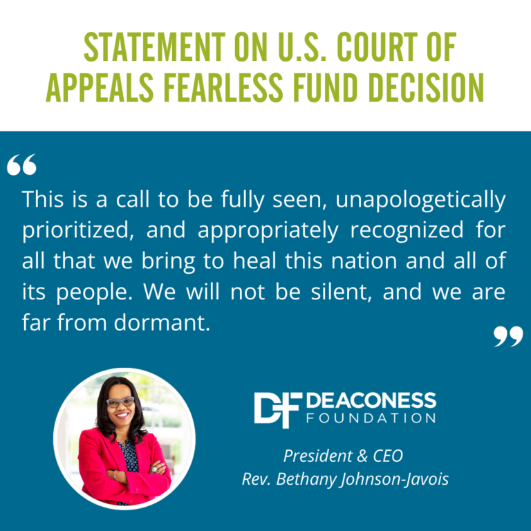 Statement on U.S. Court of Appeals Fearless Fund Decision - Deaconess ...